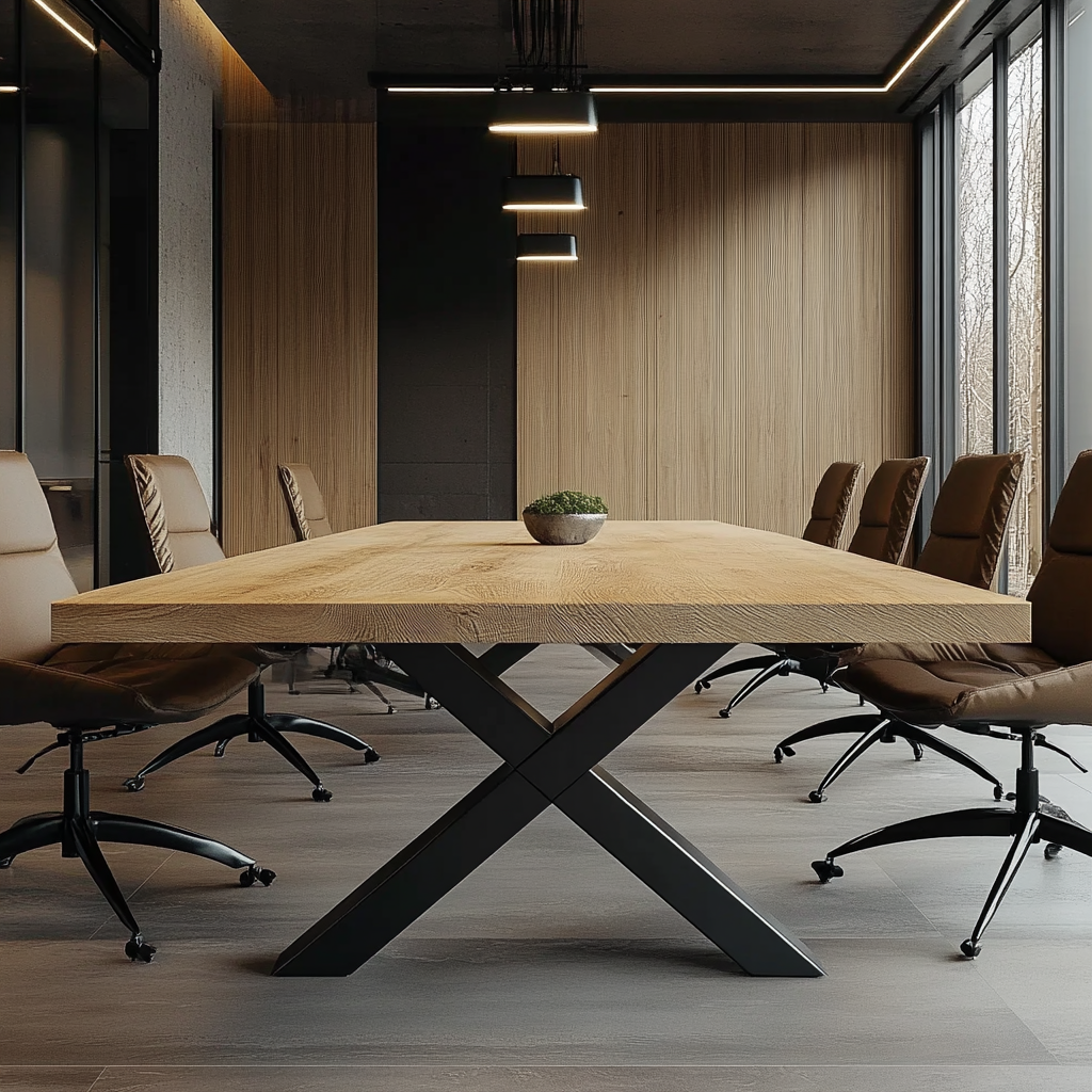Solid Oak Boardroom Conference / Meeting Table – Distinctive Interior