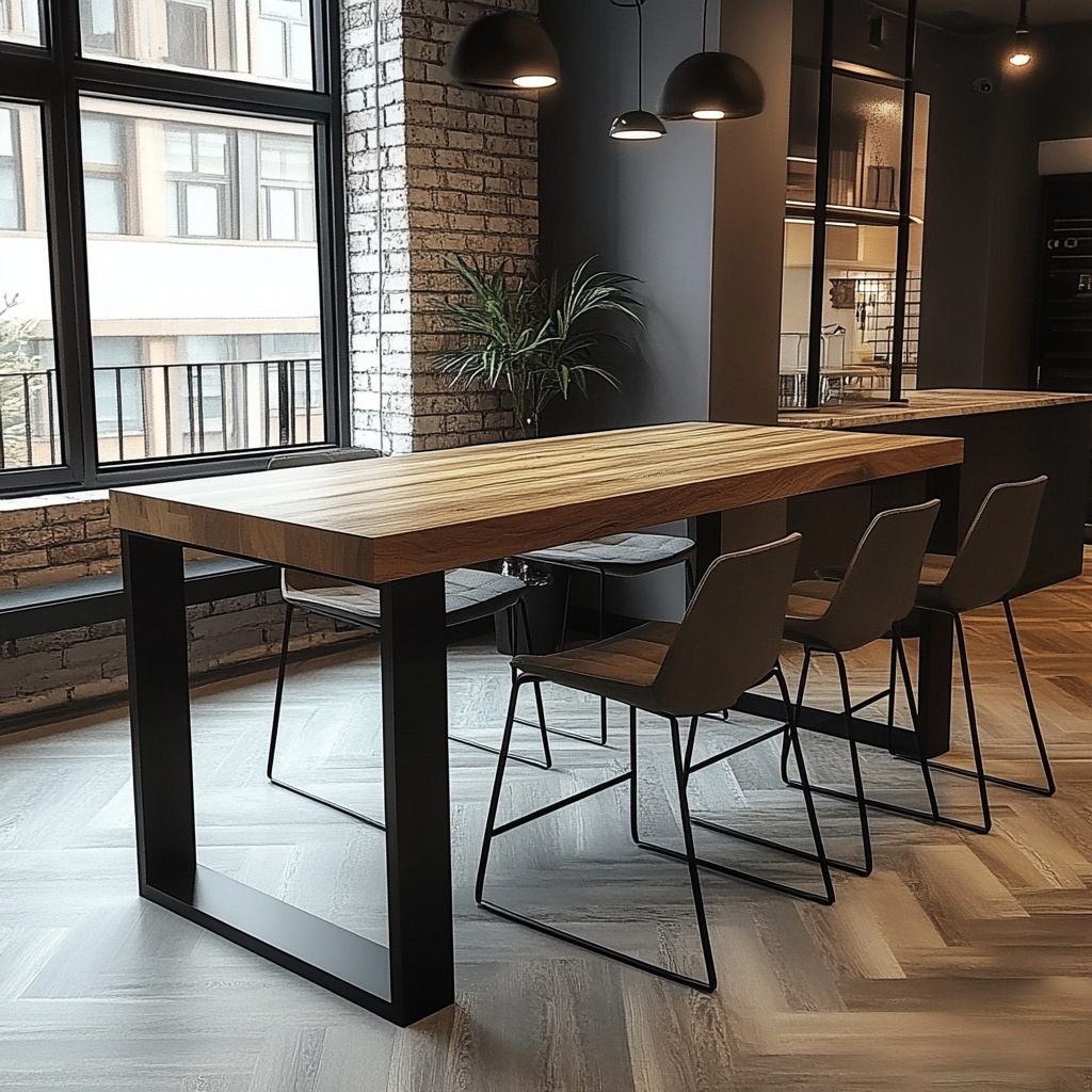 Chunky Rustic Standing Workstation | High Meeting Table – Distinctive ...