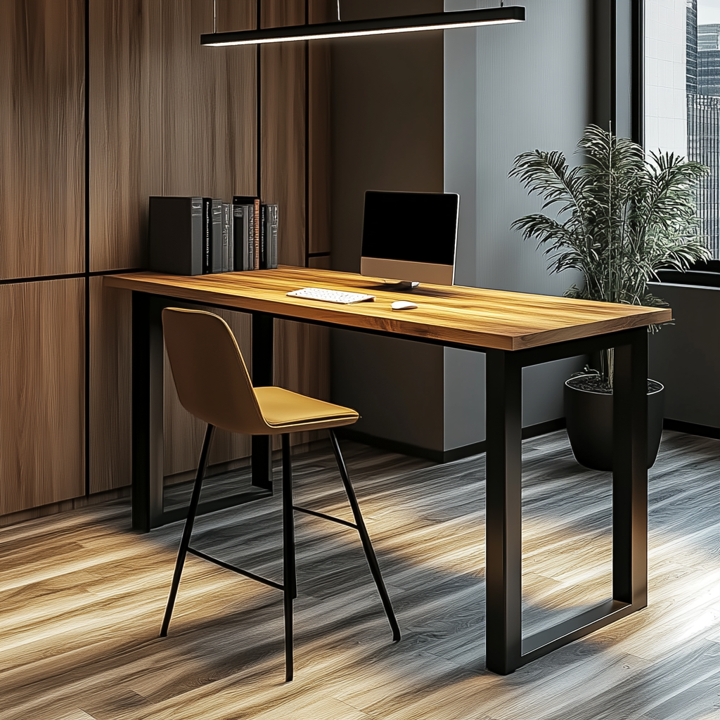 Rustic Standing Workstation | High Meeting Table – Distinctive Interior