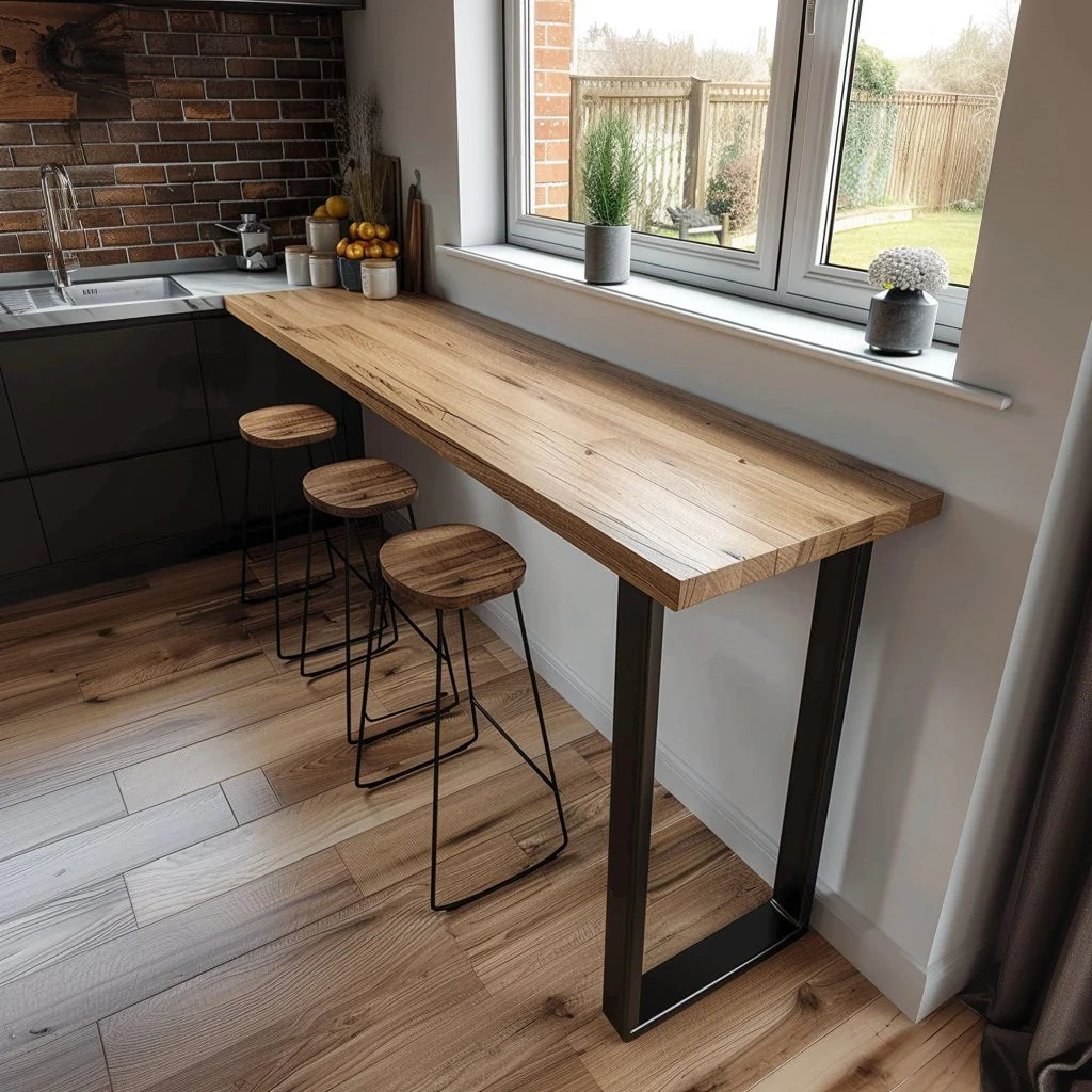 Oak Breakfast Bar Table (Freestanding) – Distinctive Interior